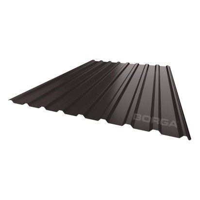 Profiliuota - trapecinė skarda BORGA Eko 18 D, matmenys 0,40 x 1120 x 2000 mm, tamsiai ruda ...