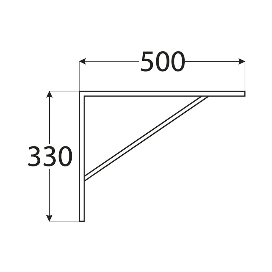 Lentynos laikiklis VELANO, WSWP 500 ZN 500x330x4,0 mm, DMX 5199 | MOKI VEŽI