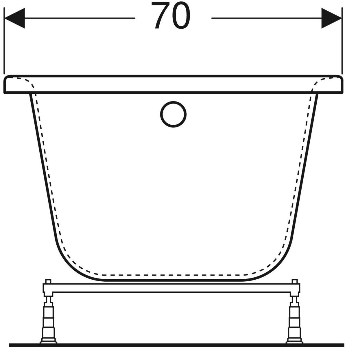 Vonia KOLO OPAL PLUS, 170 x 70 cm, akrilinė, su kojomis, kilmės šalis ...