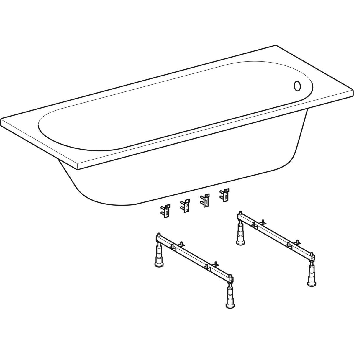 Vonia KOLO OPAL PLUS, 170 x 70 cm, akrilinė, su kojomis, kilmės šalis ...