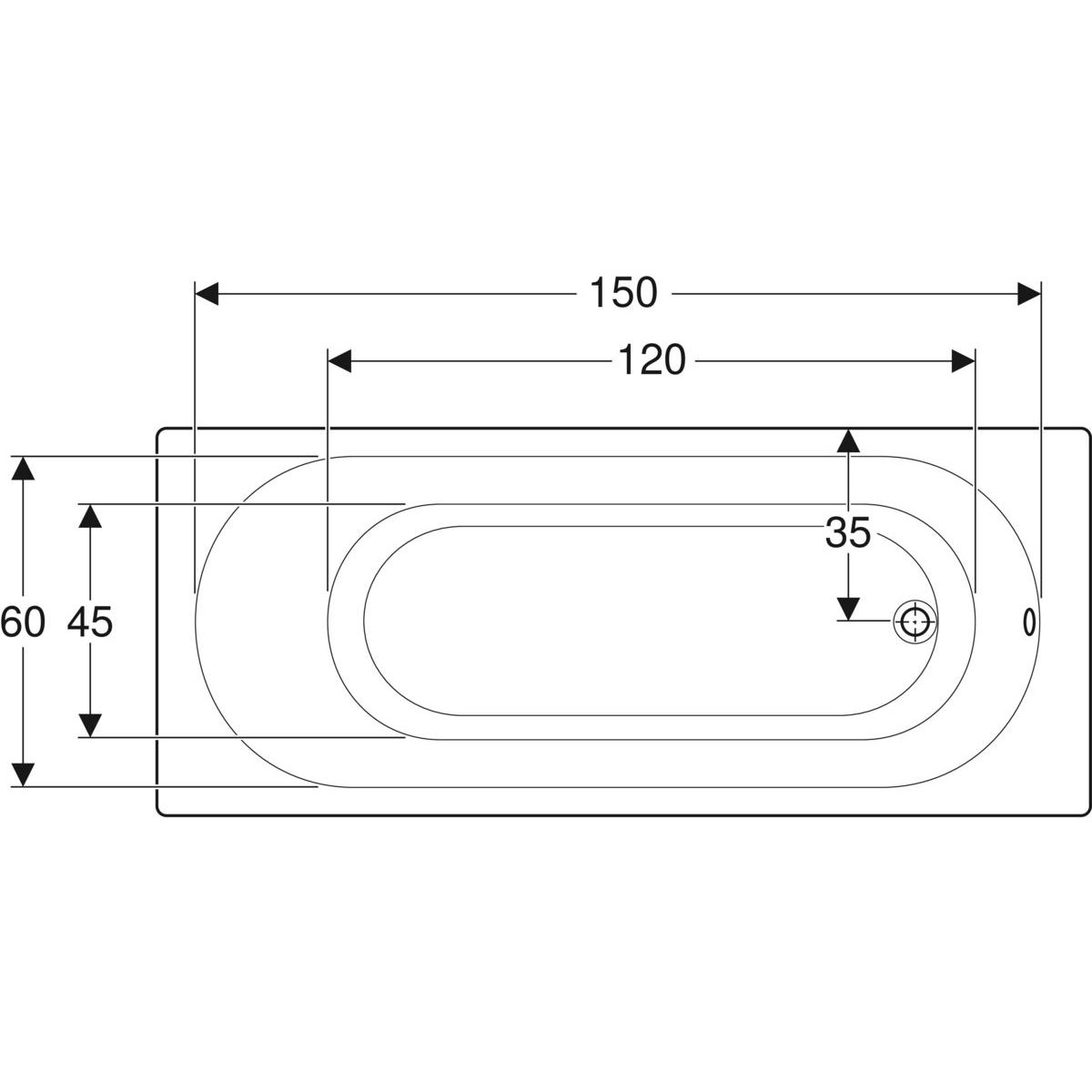 Vonia KOLO OPAL PLUS, 170 x 70 cm, akrilinė, su kojomis, kilmės šalis ...