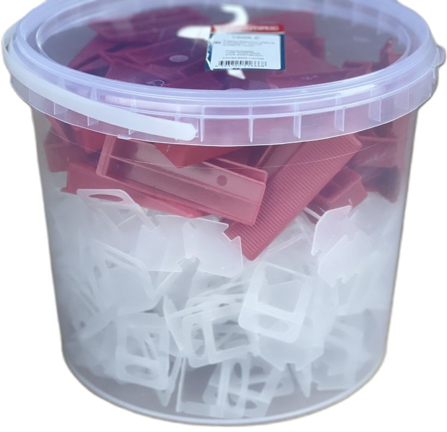 Plytelių išlyginimo sistema EDELMAX, 1 mm, inkarų 200 vnt., pleištų 50 ...