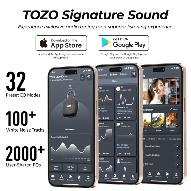 Kolonėlė TOZO SoundGo, baterijos talpa 1200 mAh, 10W, Bluetooth 5.4., veikimo laikas vienu ...