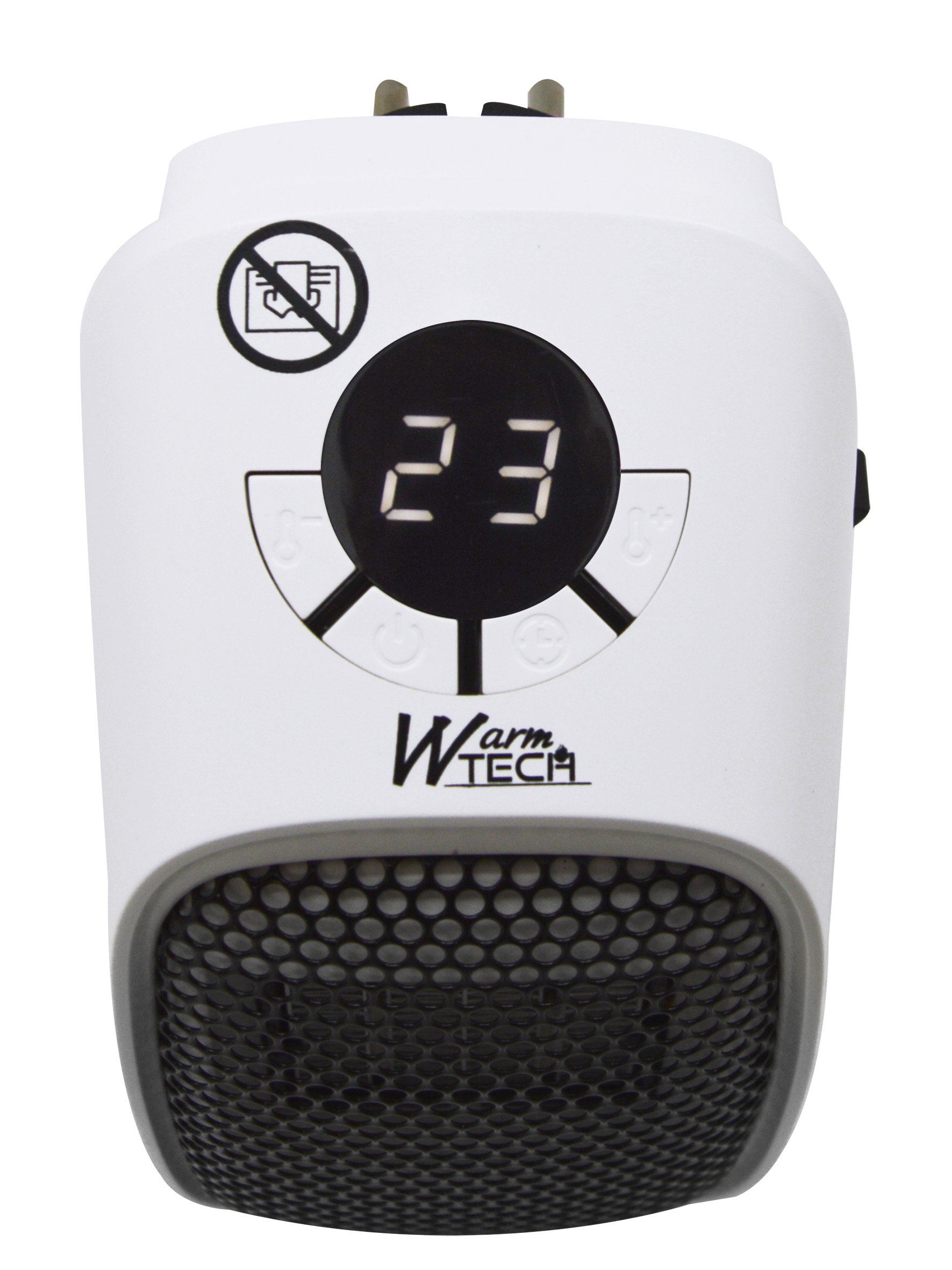 Keraminis kištukinis šildytuvas WARMTECH WTPIH400LED, 400W, 175 x 87 x 123 mm | MOKI VEŽI