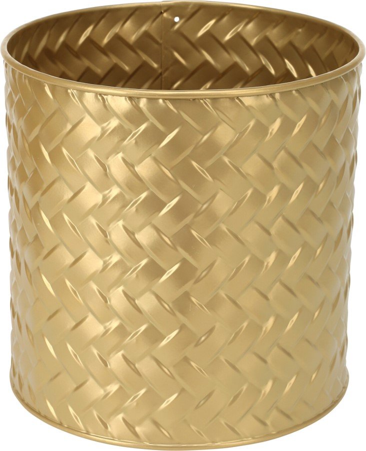 Metalinis lauko vazonas, su įspaustu raštu, auksinės sp., 23 x 23 x 23 ...