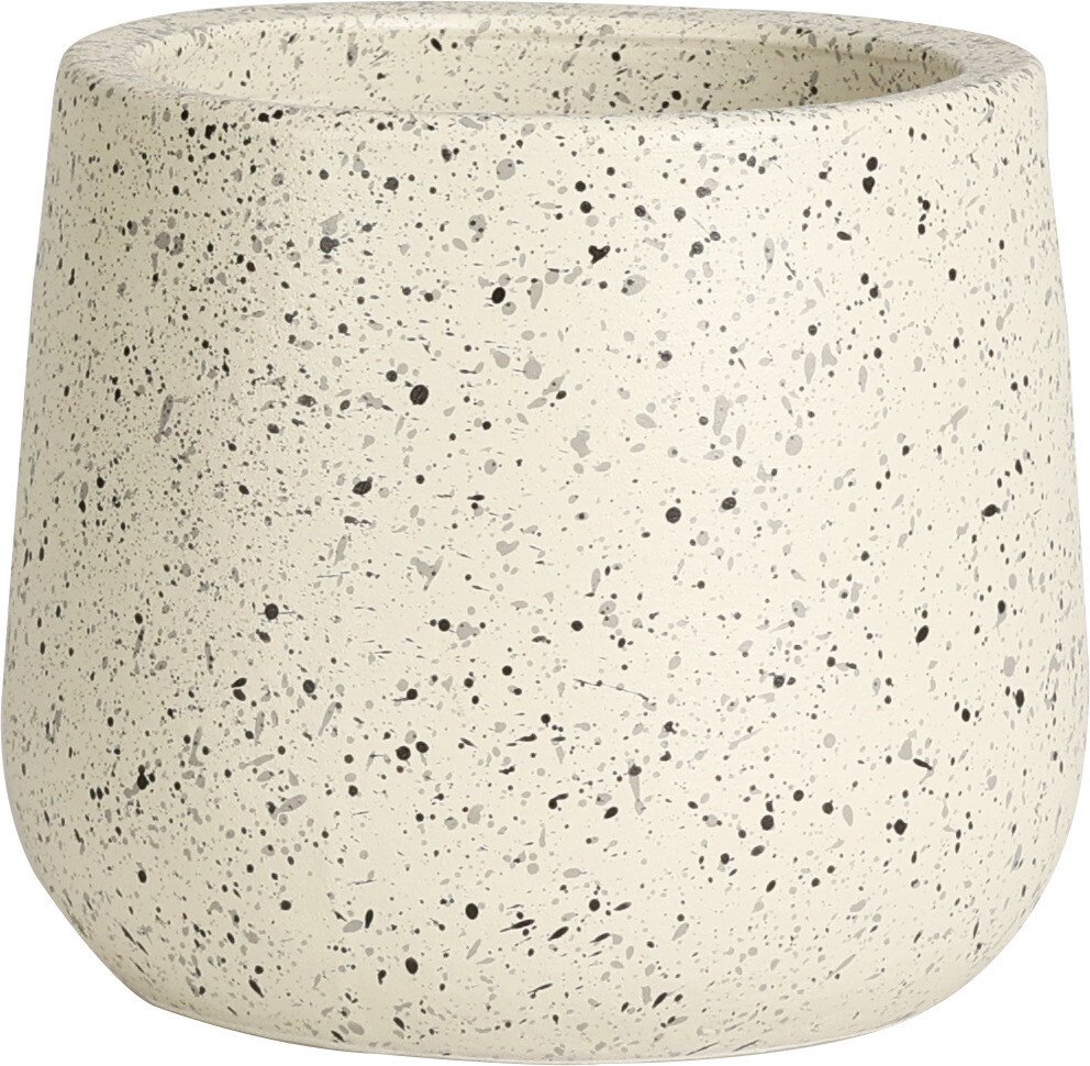 Lauko vazonas, kreminės sp., taškuotas, 21 x 21 x 16 cm. | MOKI VEŽI