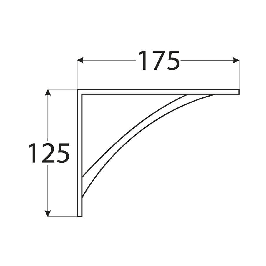 Lentynos laikiklis VELANO, WSL 175 BI 175x125 mm, baltos spalvos, DMX 5232 | MOKI VEŽI