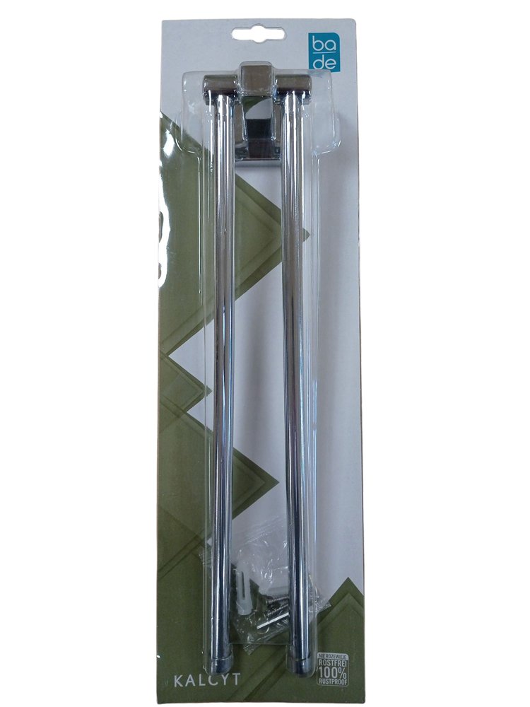 Rankšluosčių kabykla BA-DE Kalcyt, 44 x 13 cm, dviguba, chromas, CKA-7210 10 | MOKI VEŽI