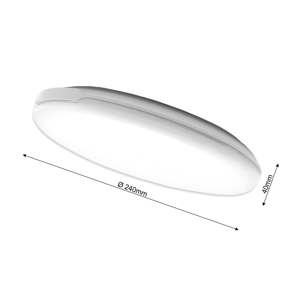 Lubinis LED šviestuvas TOPE Riga, 18 W, 3000/6000K, 220-240V, 1890 lm, IP54, su judesio davikliu ...