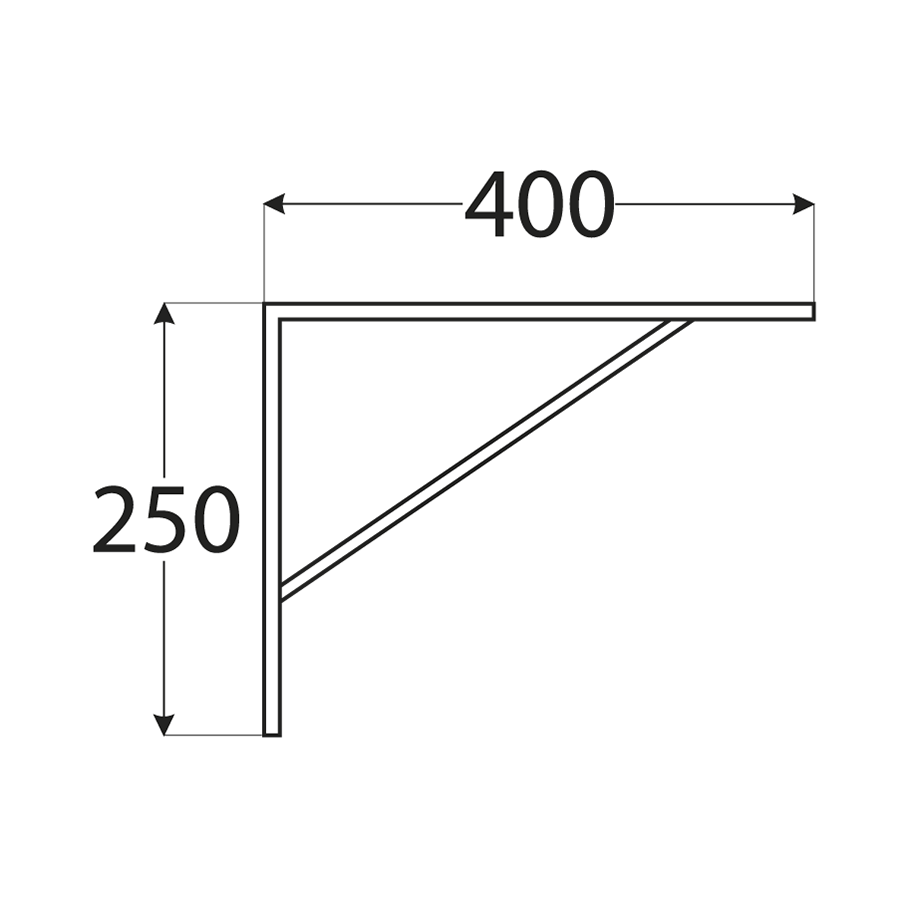 Lentynos laikiklis VELANO, WSWP 400 ZN 400x250x4,0 mm, DMX 5197 | MOKI VEŽI